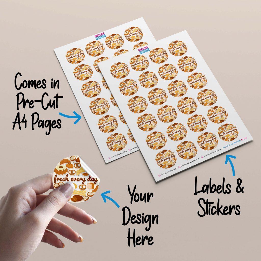 Round Shaped Sticker Label | OneClickPrinter.co.uk