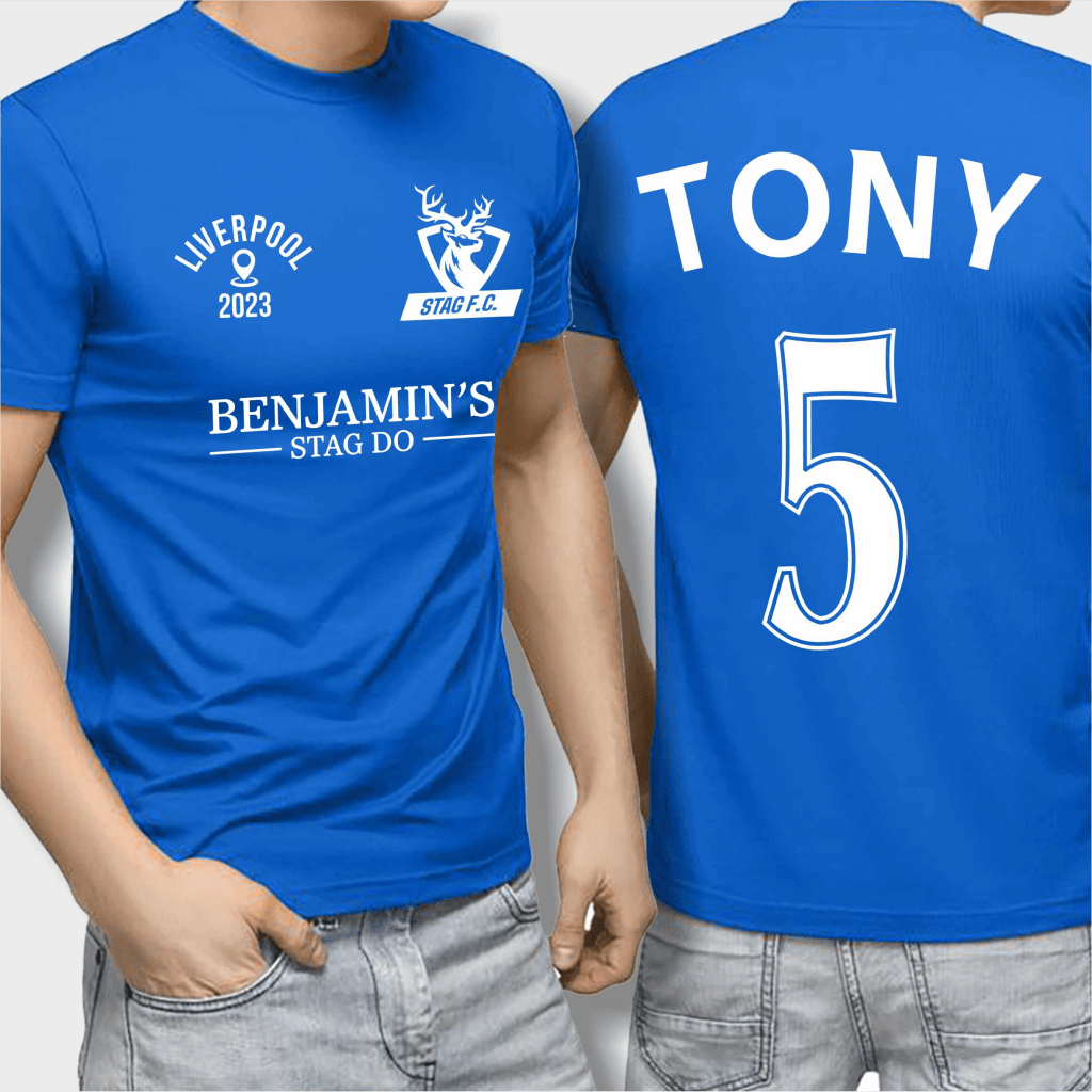 Football Stag Do Printed T-Shirt With Name & Number